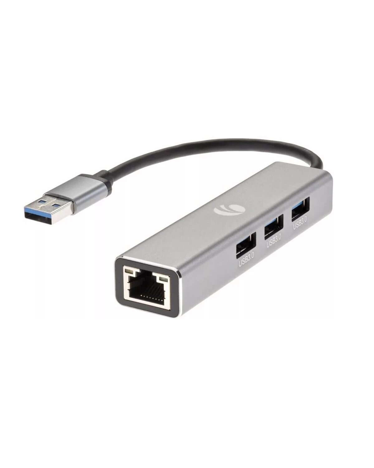 Концентратор VCOM DH312A USB 3.0-RJ-45 1000Mb/s, 3*USB 3.0, aluminum shell, 0.2м