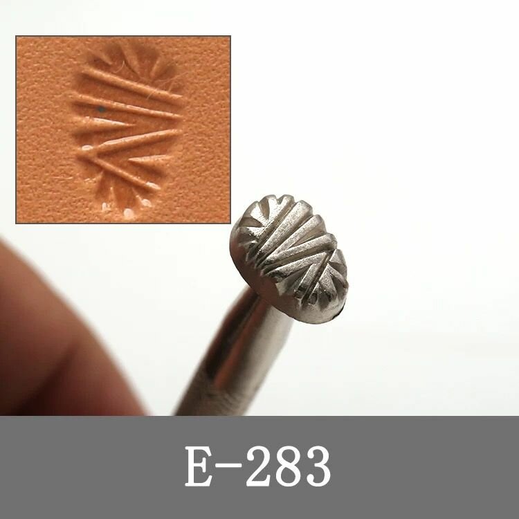 Штамп для тиснения кожи, рифлёная ручка, сталь, 105 мм, клише.