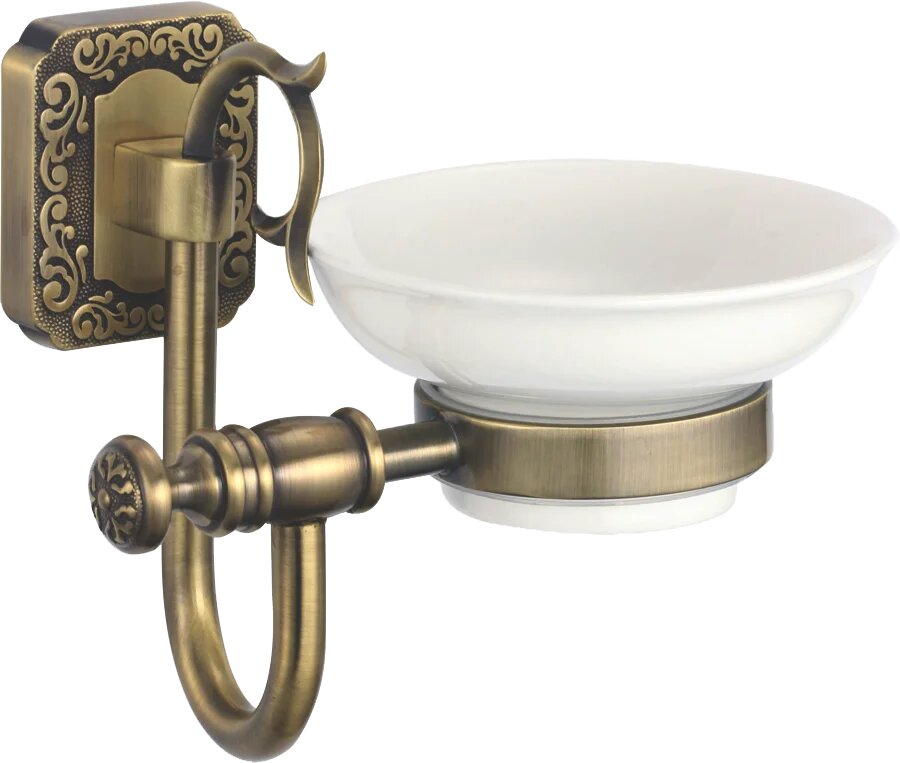 Мыльница Savol 64 S-006459 настенная, керамическая, бронза, круглая