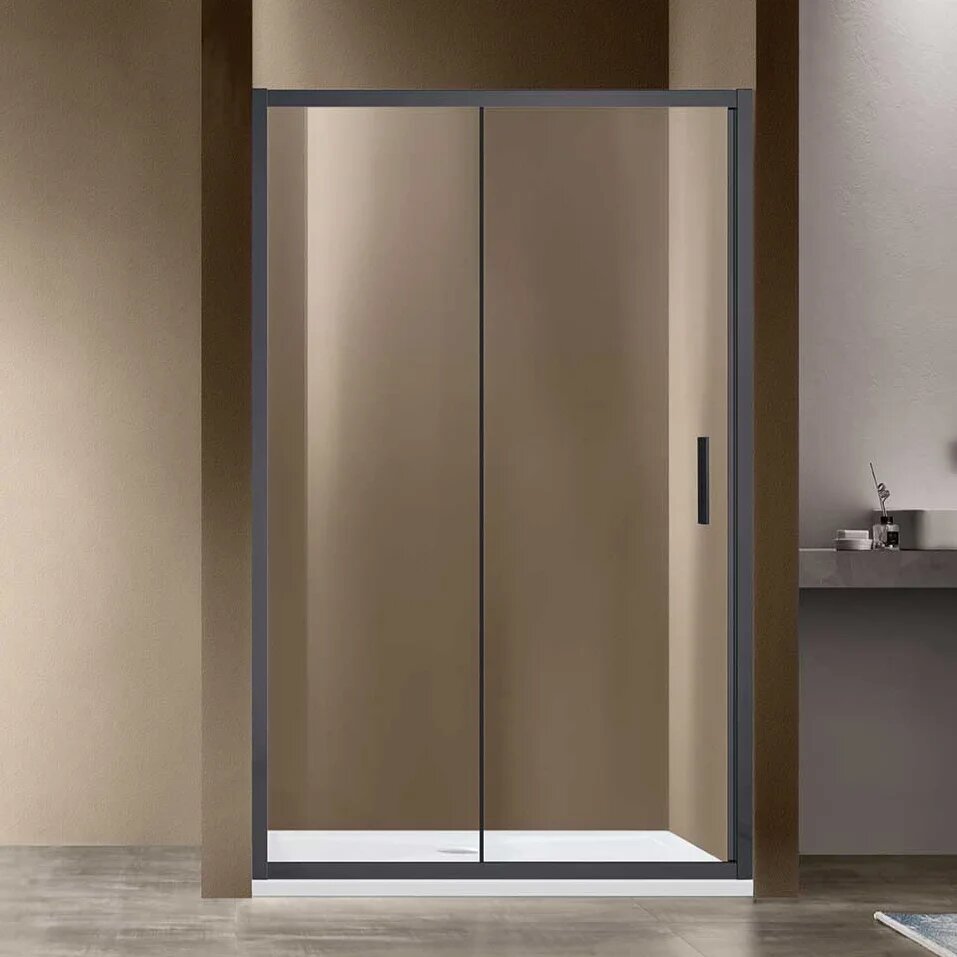 Душевая дверь в нишу Vincea Garda VDS-1G130CLGM стеклянная, раздвижная, 130 см, одностворчатая, итальянская