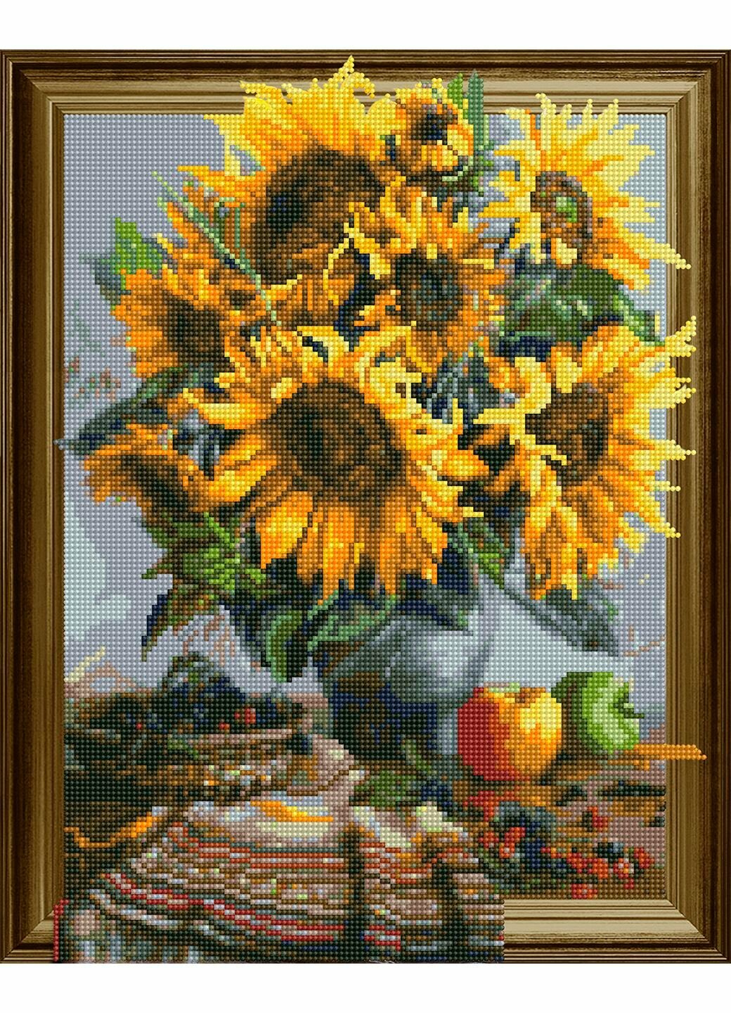 Алмазная мозаика 40x50 см Букет подсолнухов