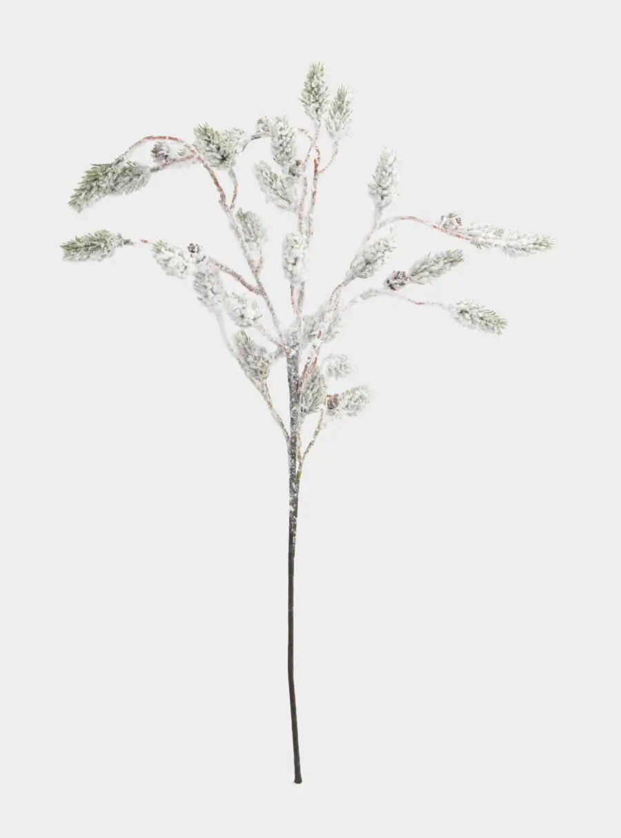 Ветка декоративная, 70 см, пластик, Заснеженная ветка, Interior natural