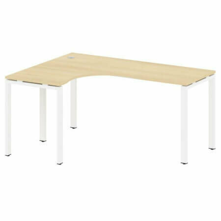 Стол угловой П-образный м/к левый Метал Систем Стайл/Metal System Style Riva БП. СА-4 (L) Акация Лорка/Белый мет.1600*1200*750