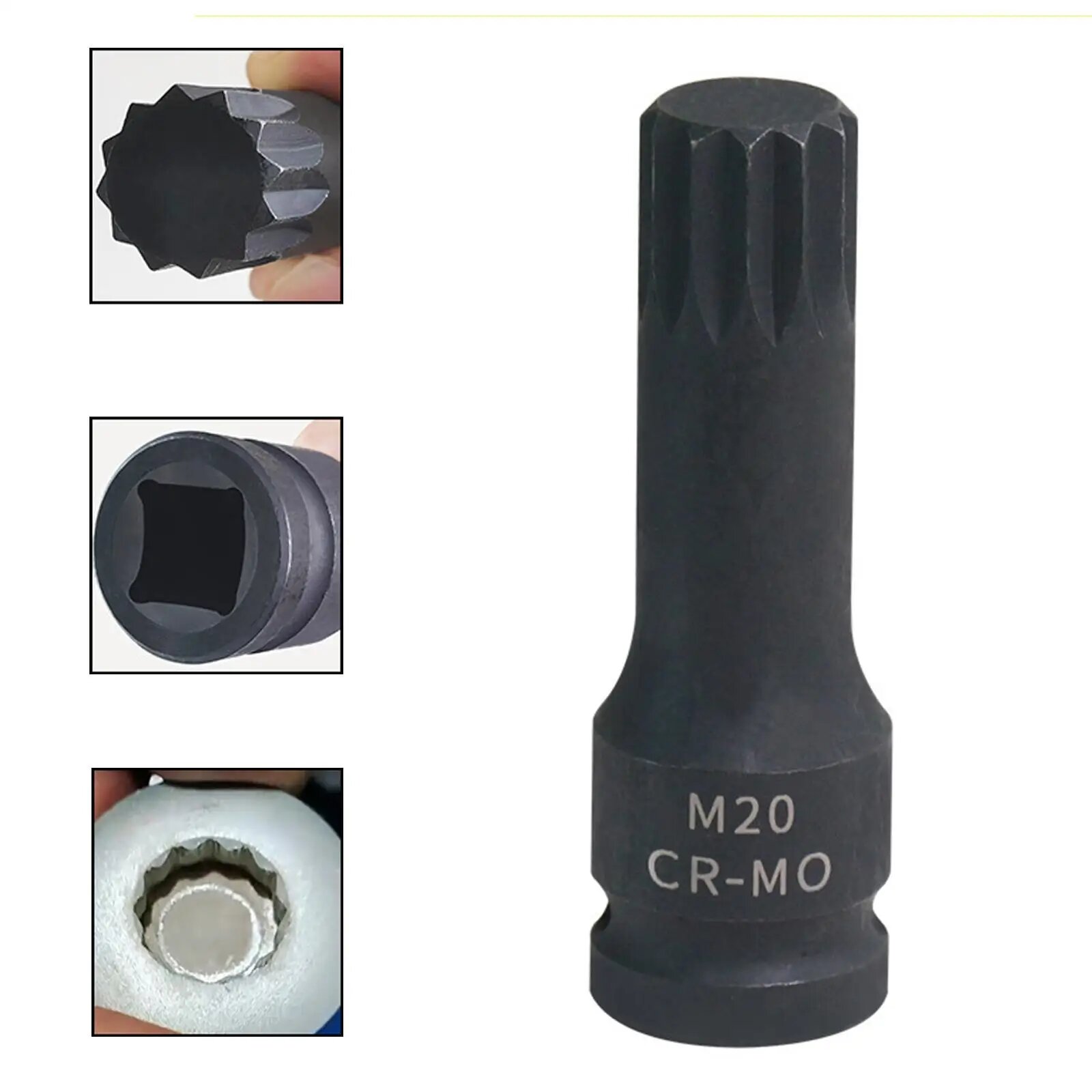 Тройная квадратная шлицевая головка, функциональная, легкая, 20 мм, для гаража, прочная, для автоматического обслуживания, M20, ударная, тройная квадратная головка