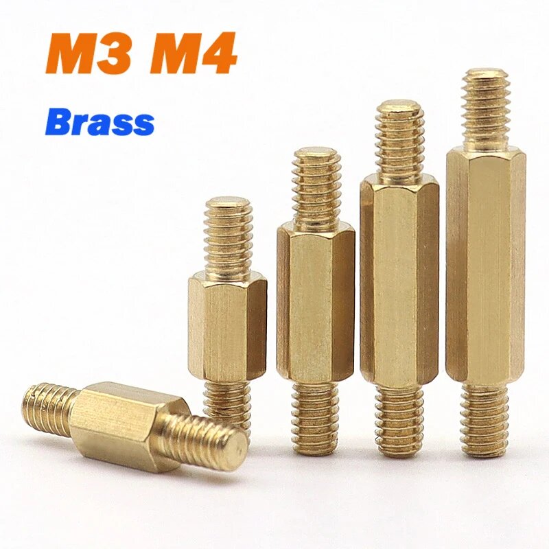 Латунные шестигранные дистанционные винты M3 M4 M3(Thread 6mm)-10Pcs, 5mm
