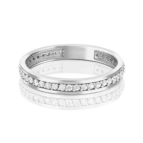 Кольцо, белое золото, 585 проба, фианит