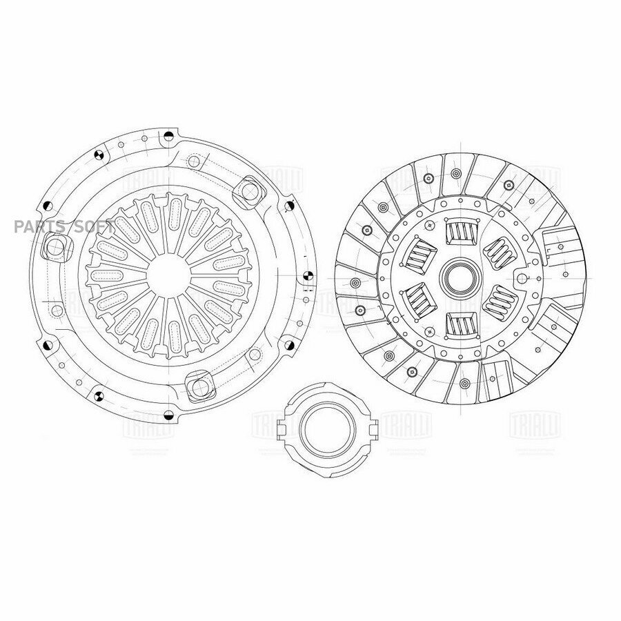 TRIALLI FR-2506 Сцепление в сборе для а/м Mazda 626 IV (91-) 1.8i/2.0i (с мех. муфт) (FR 2506) ()