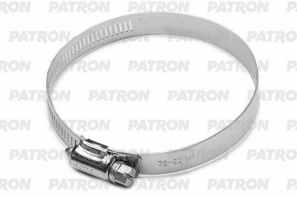 Хомут винтовой Patron PA076092 76-92 мм American Type лента с перфорацией, ширина ленты 12.7 мм W1 - оцинкованная сталь