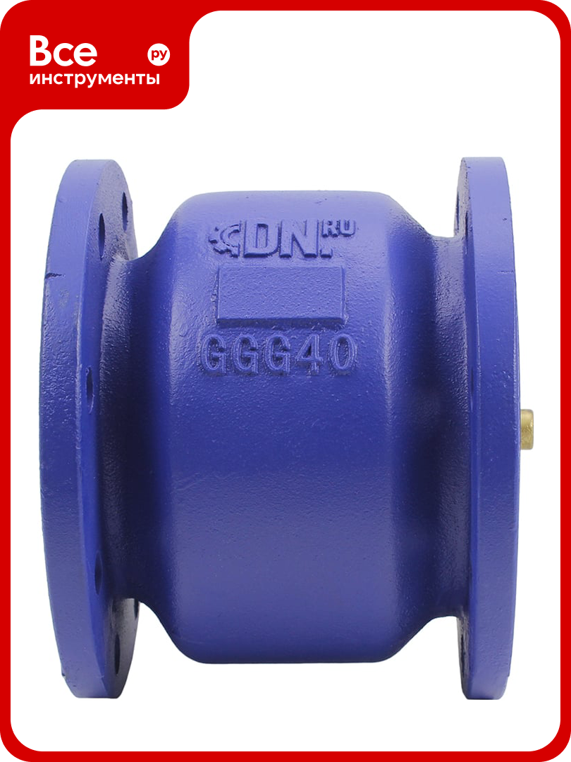 Клапан, DN.ru, обратный пружинный DN.ru 402А Ду80 Ру16 фланцевый, чугунный