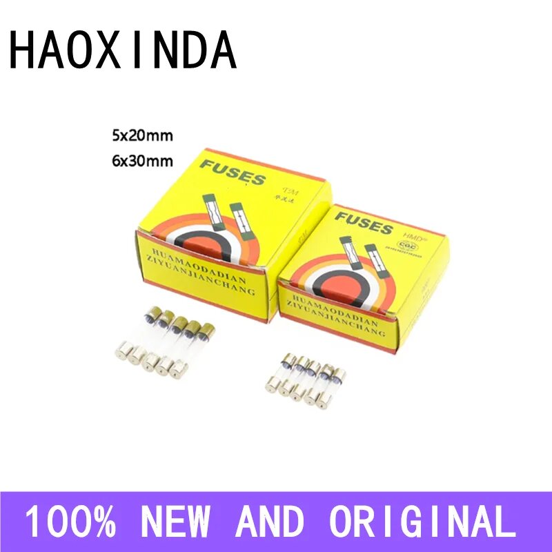 100 шт./кор. 6*30 мм 250 В стеклянный предохранитель 6x30 0,1 А 0,2 А 0,25 А 0,5 А 1A 2A 3A 4A 5A 6A 7A 8A 10A 15A 20A 25A 30A