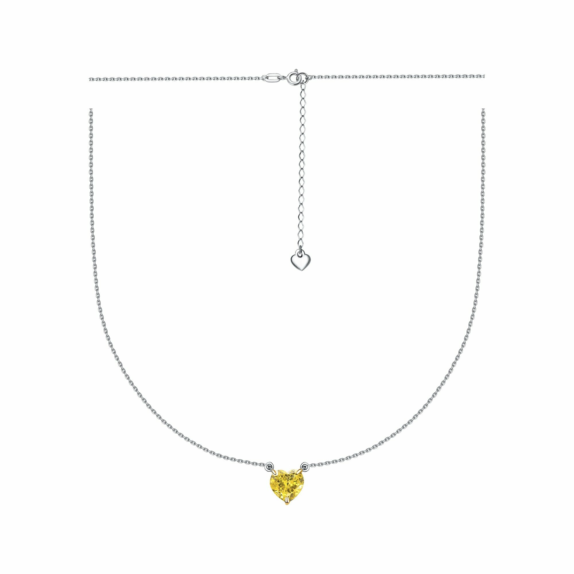 Колье, серебро, 925 проба, родирование, фианит