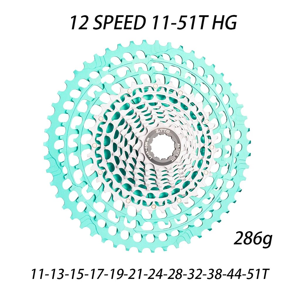 ZTTO 12-скоростная кассета MTB 11-51T Azury Silver