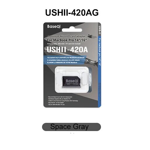 BASEQI Алюминиевый кардридер для Micro SD MacBook Pro 420AG