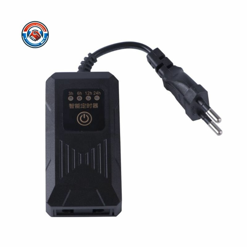 Умный таймер-розетка для аквариума и домашнего света, программируемый цикл 3/6/12/24 ч, компактный черный блок, 100 Вт, однокнопочное управление