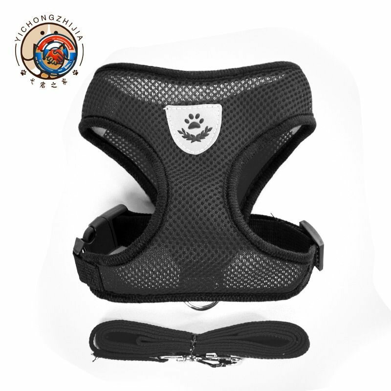 Анатомическая шлейка для кошек и щенков с поводком 130 см, дышащая текстильная нагрудная жилетка для мелких и средних пород, регулируемая прогулочная амуниция с светоотражающим элементом