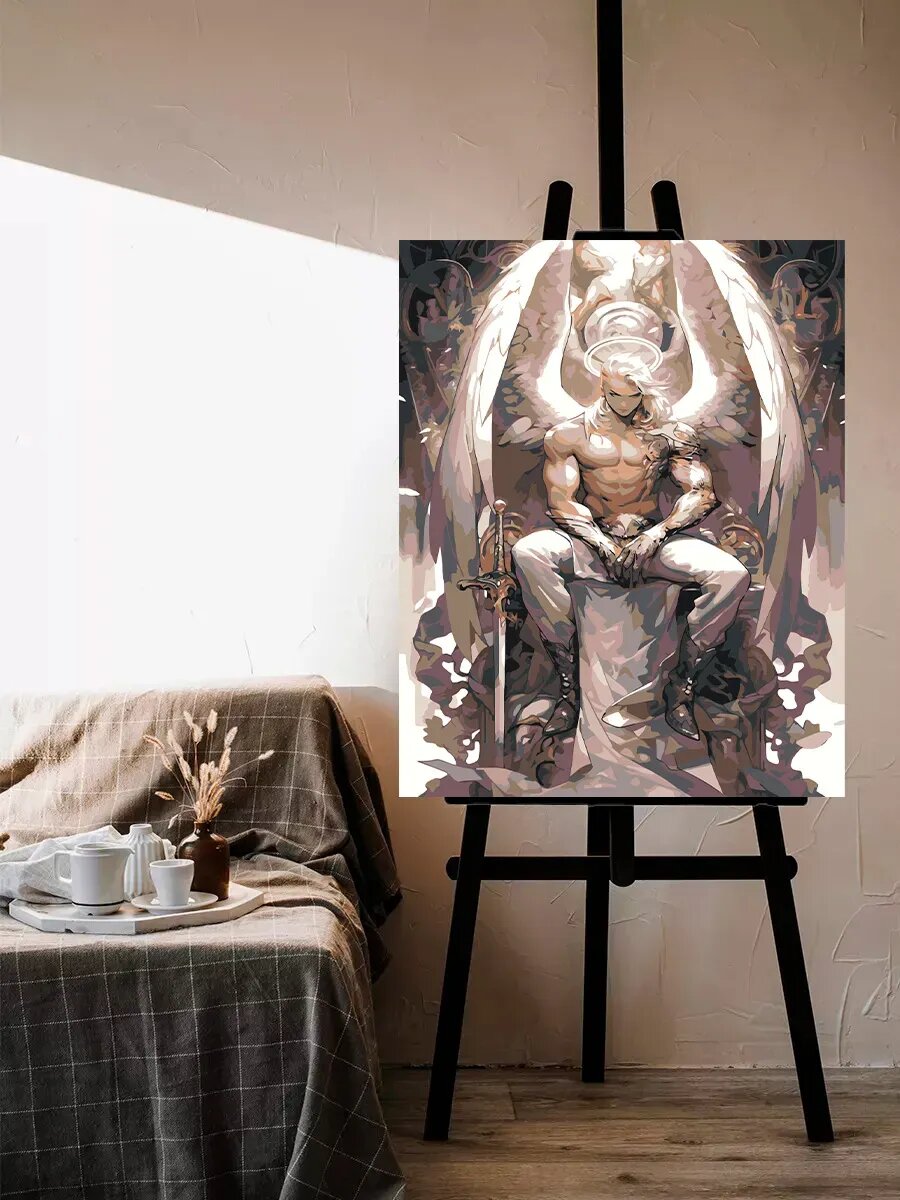 Картина по номерам Аниме Воин Ангел Фэнтези