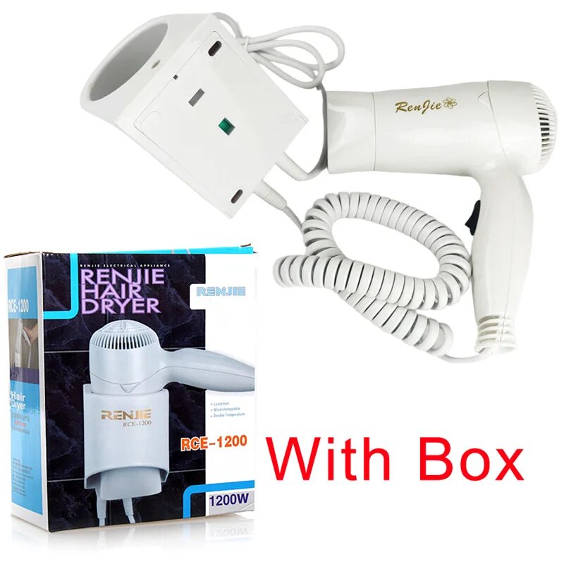 Настенный фен для отеля, вентилятор для волос, сильный ветер, ванная комната, туалет, домашний фен, бытовой инструмент для сушки, With box, Великобритания