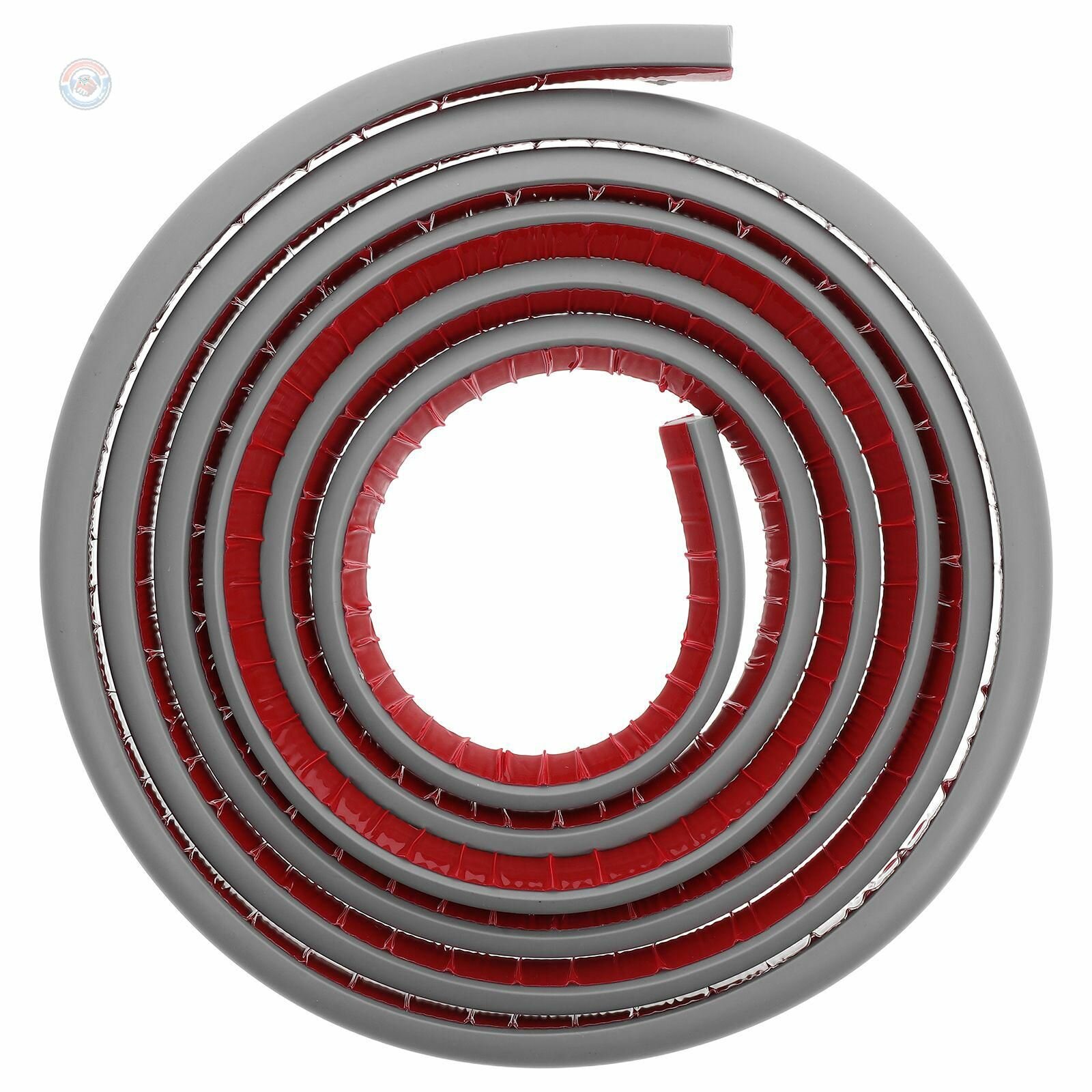 Щелевой плинтус четвертькруглый самоклеящийся из ПВХ, серый, 3 м, универсальный молдинг для пола, лестницы, ванны, гибкий и влагостойкий, декоративная защита швов без инструментов