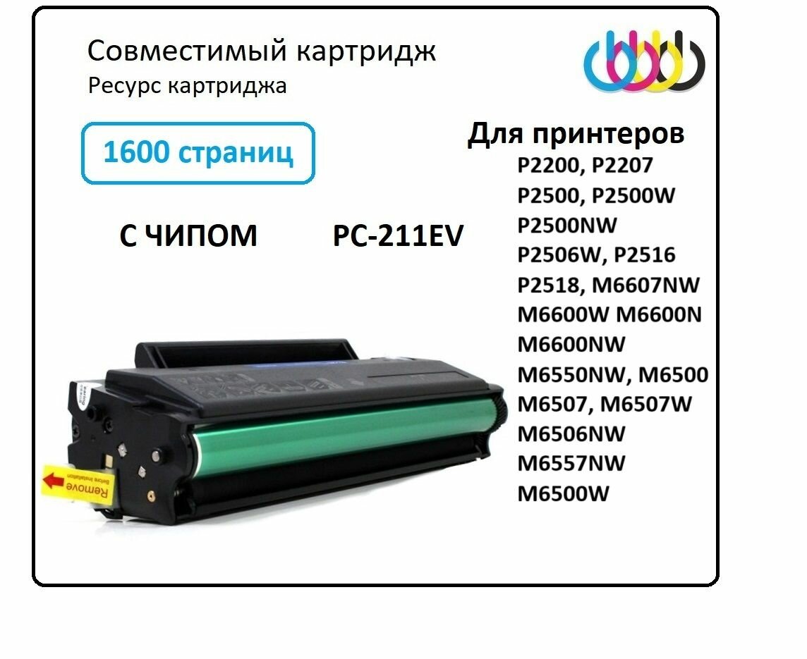 Картридж PC-211EV для P2200, P2500, M6500, M6550NW, M6600W, M6607NW совместимый