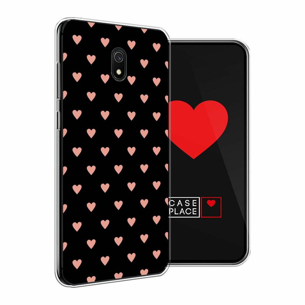 Чехол на Xiaomi Redmi 8A / Сяоми Редми 8А с принтом "Розовые сердечки" — фото 1