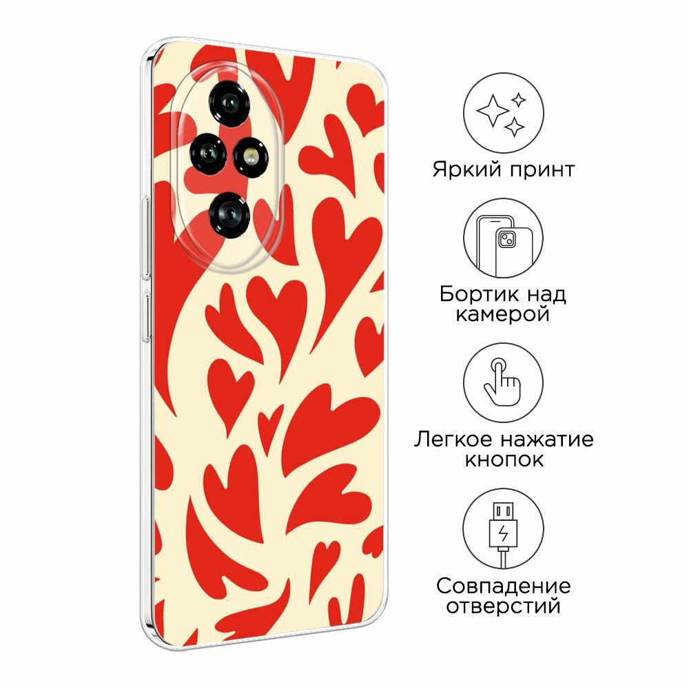 Чехол на Honor 200 Pro / Хонор 200 Про с принтом "Crazy hearts 1 - 14 февраля" — фото 1