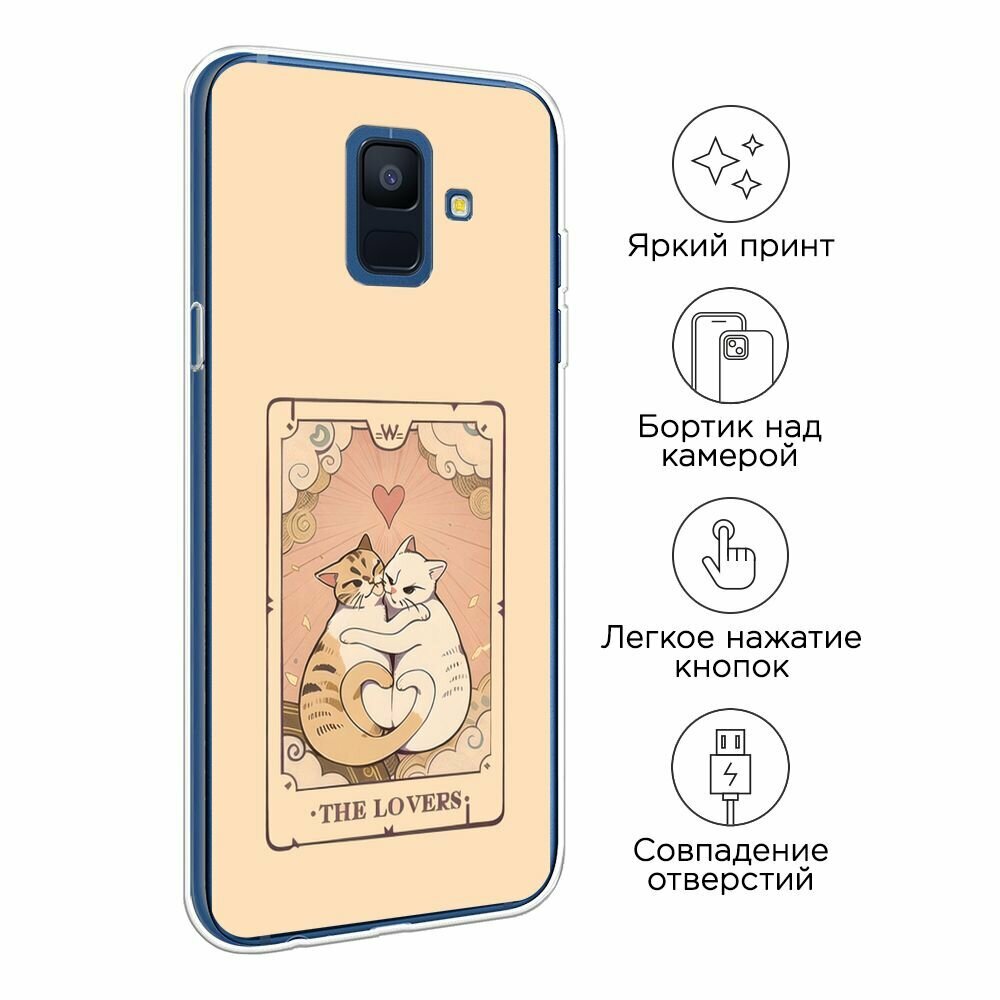 Чехол на Samsung Galaxy A6 / Самсунг Галакси А6 с принтом "The lovers cats 1 - 14 февраля" — фото 1