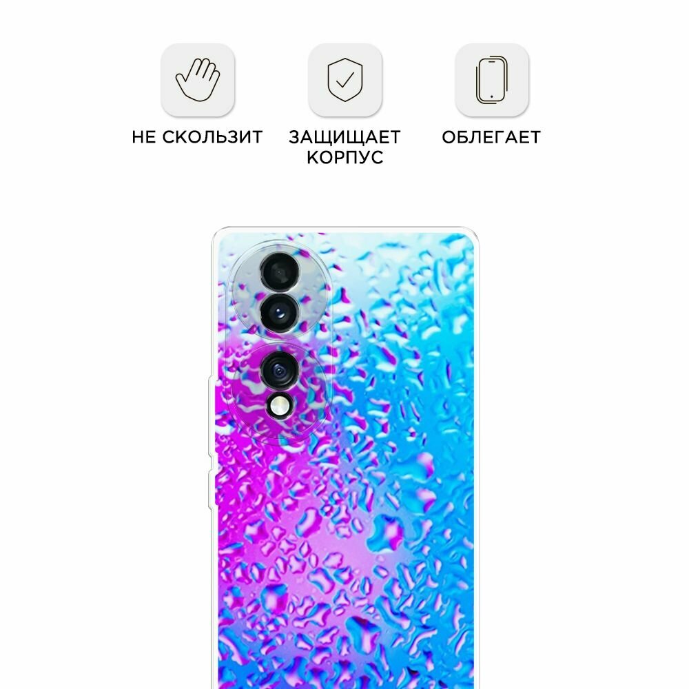 Силиконовый чехол на Honor 70 / Хонор 70 с принтом "Капли на стекле" — фото 1