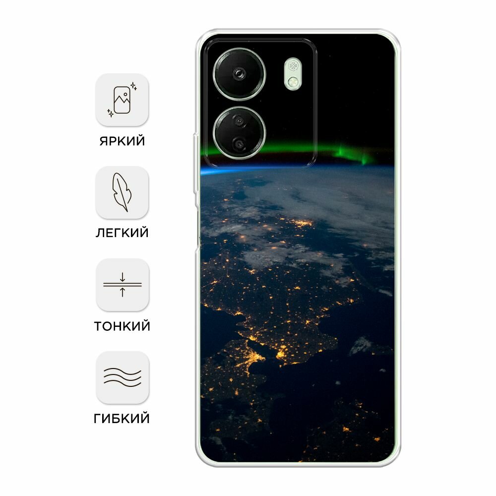 Чехол на Xiaomi Redmi 13C/Poco C65 / Сяоми Редми 13C/Поко С65 с принтом "Земля из космоса" — фото 1