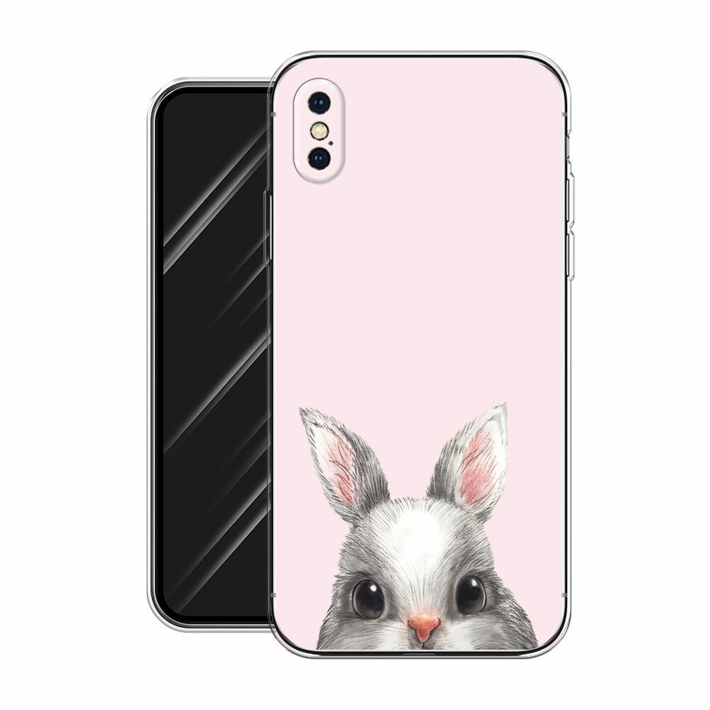 Чехол на Apple iPhone XS Max / Айфон XS Max с принтом "Карандашный кролик 1 - 8 марта" — фото 1