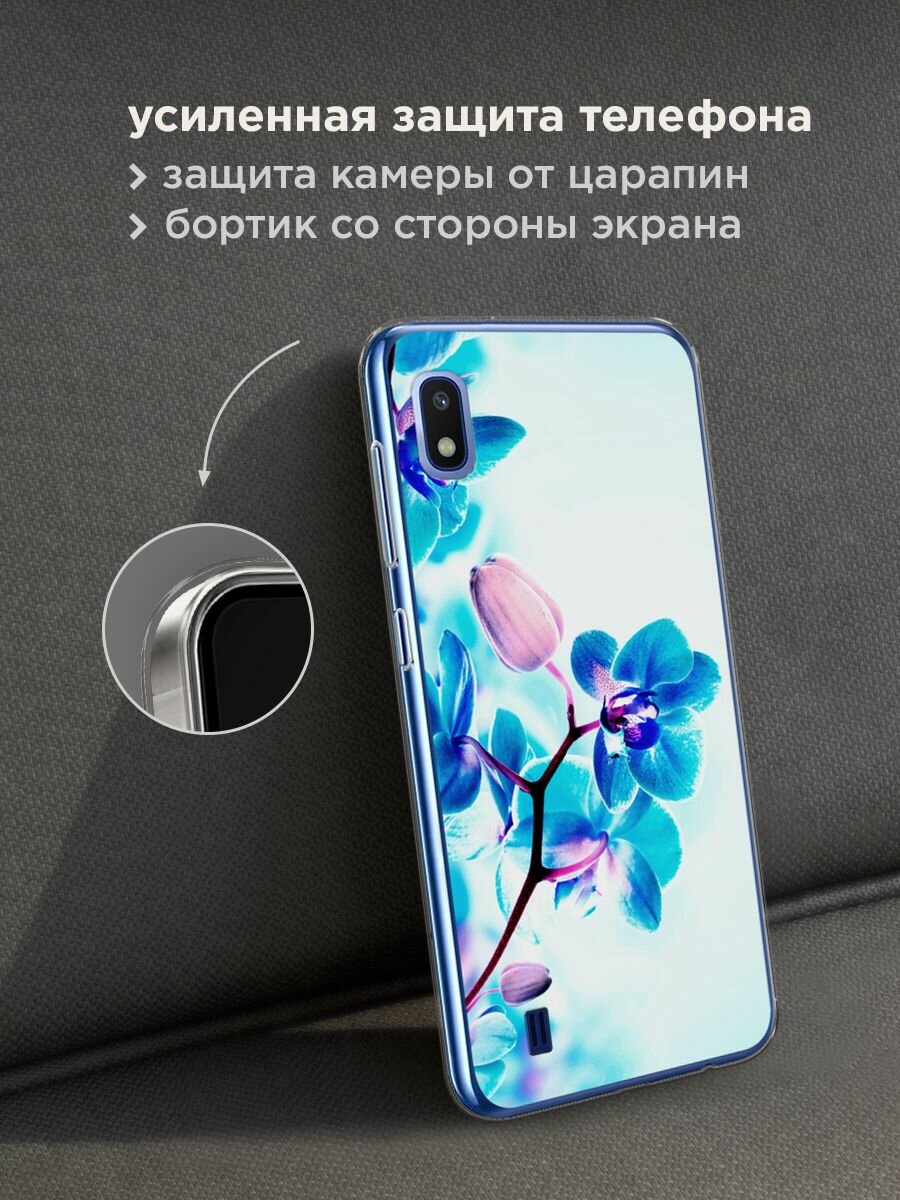 Чехол на Samsung Galaxy A10 / Самсунг Галакси А10 с принтом "Голубая орхидея" — фото 1