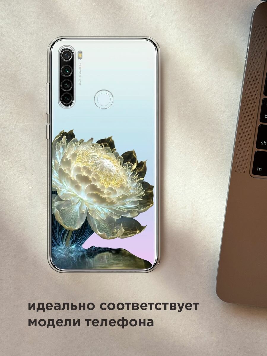 Чехол на Xiaomi Redmi Note 8T / Сяоми Редми Нот 8Т с принтом "Китайский лотос", прозрачный — фото 1