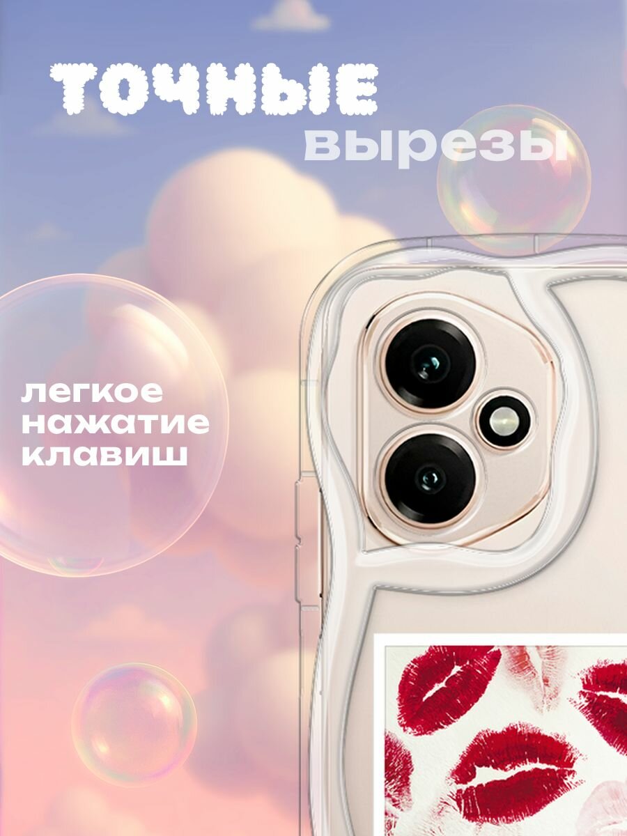 Чехол на Honor 400 / Хонор 400 с принтом Полароид губы 2, прозрачный — фото 1