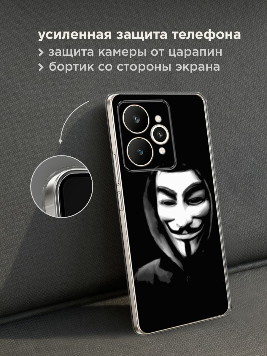 Силиконовый чехол на Realme 15 / Реалми 15 с принтом "Анонимус" — фото 1