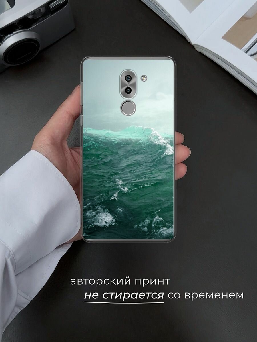 Силиконовый чехол на Honor 6X / Хонор 6Х с принтом "Волны 12" — фото 1
