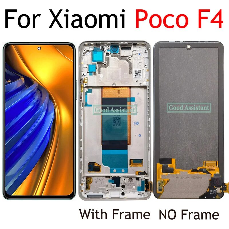 6,67-дюймовый Amoled/TFT для Xiaomi Poco F4 PocoF4 ЖК-дисплей с цифровым преобразователем сенсорного экрана в сборе/с рамкой
