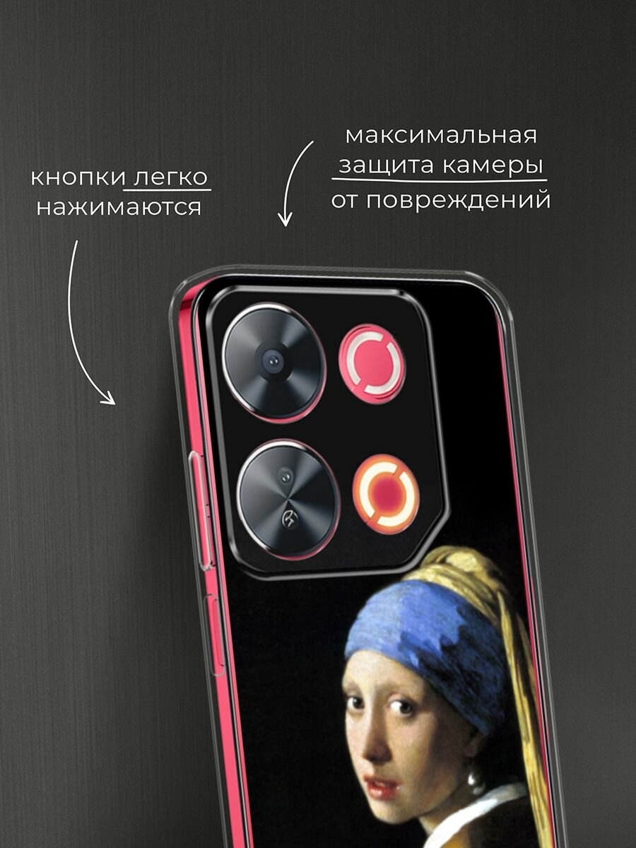 Чехол на Itel P65 / Ител P65 с принтом "Девушка с жемчужной сережкой" — фото 1