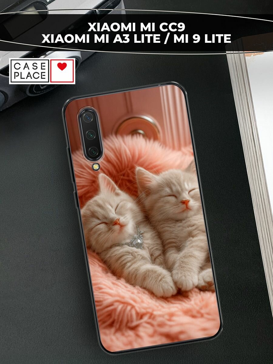 Чехол на Xiaomi Mi CC9/A3 Lite/9 Lite / Сяоми Mi CC9/A3 Lite/9 Lite с принтом "Спящие котики"