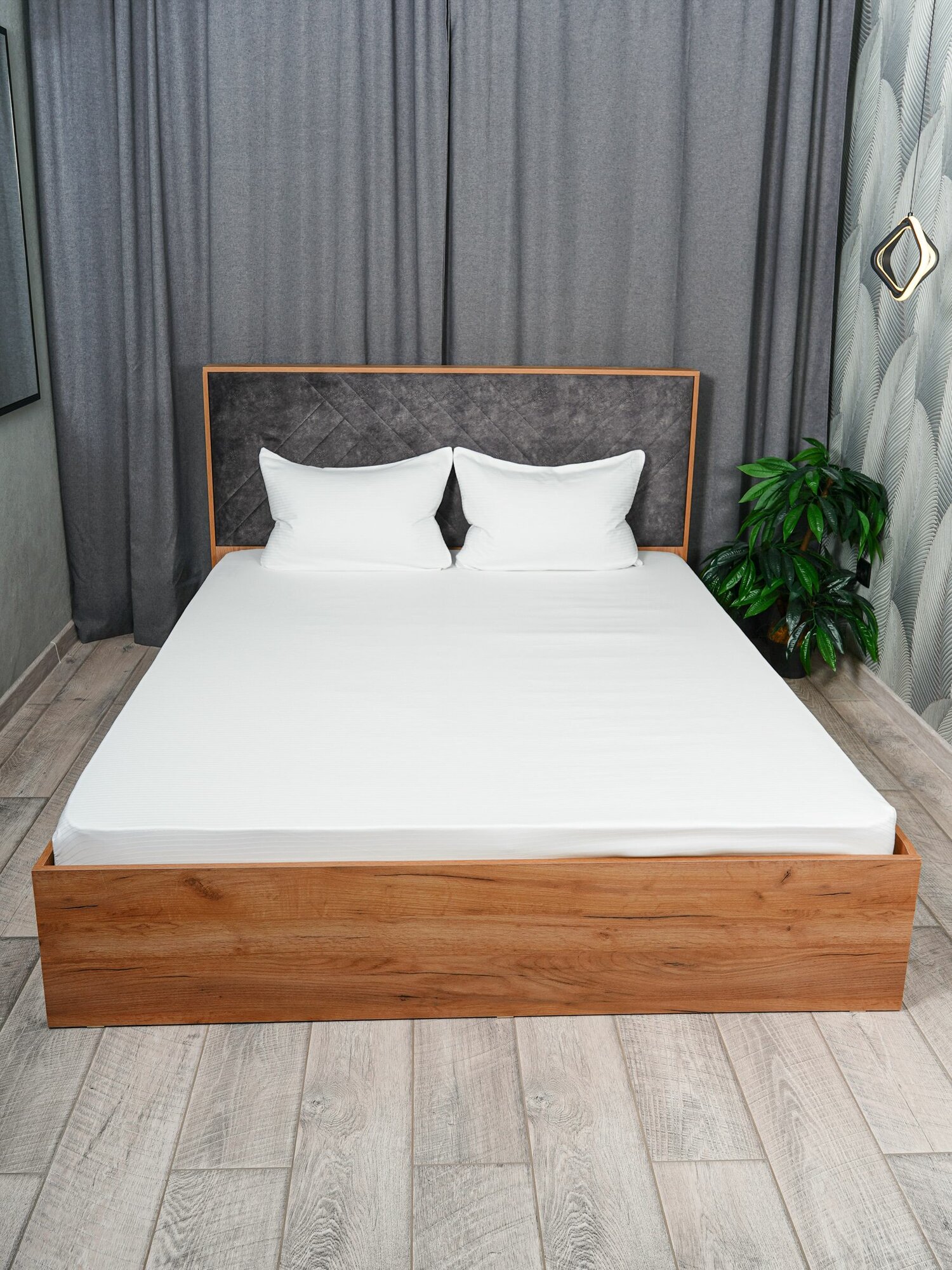 Простынь 200*200 на резинке Евро натяжная Мерцана борт 25см