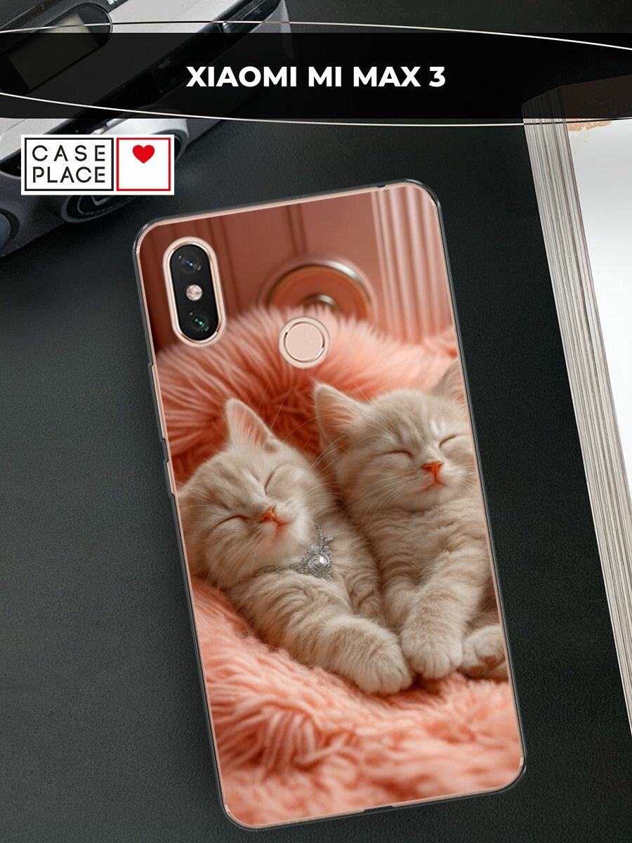 Чехол на Xiaomi Mi Max 3 / Сяоми Ми Макс 3 с принтом "Спящие котики"