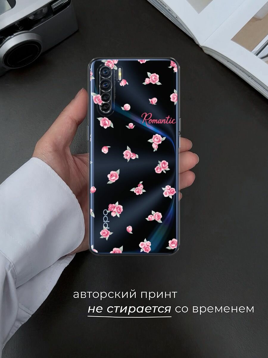 Чехол на Oppo A91/Reno 3 / Оппо A91/Рено 3 с принтом "Romantic 2", прозрачный — фото 1