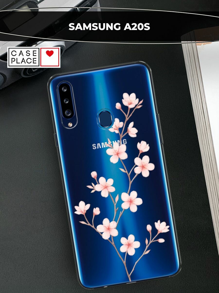 Чехол на Samsung Galaxy A20s / Самсунг Галакси A20s с принтом "Веточка сакуры 2"
