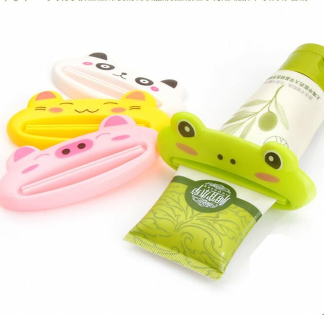 Дозатор для зубной пасты и кремов универсальный пресс для тюбиков с удобным зажимом и подставкой