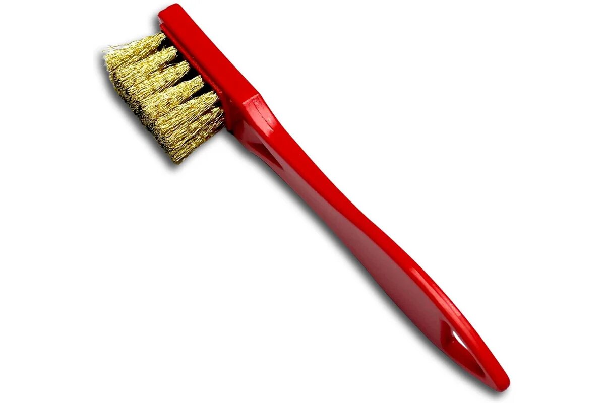 Lessmann латунная ручная щетка 4x6 гофр. 0,15мм 155×22×40мм пластиковая ручка 182331