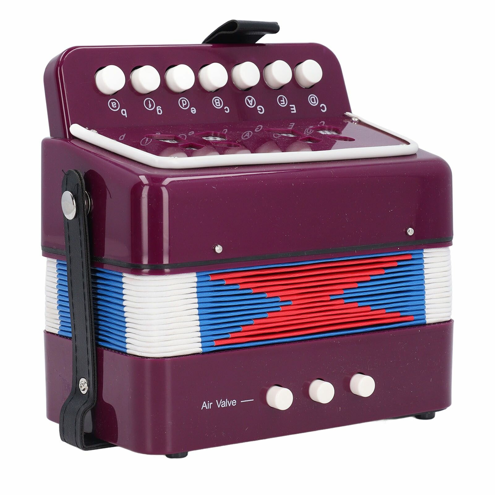 Детский аккордеон с 7 клавишами, кнопочный, музыкальная игрушка (фиолетовый)