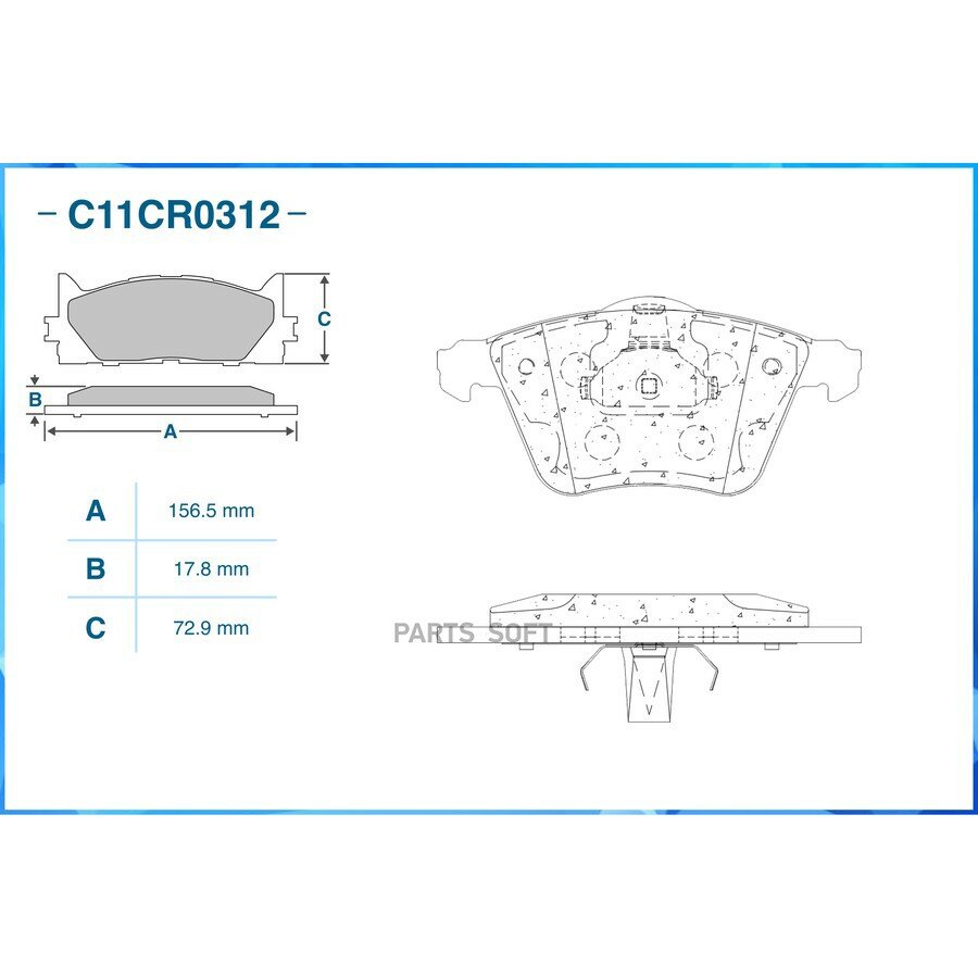 CWORKS Тормозные колодки передние (Замена для C11CR0318)