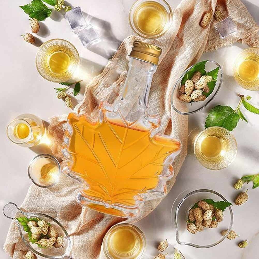 Универсальные стеклянные бутылки для сиропа в форме мини кленового листа