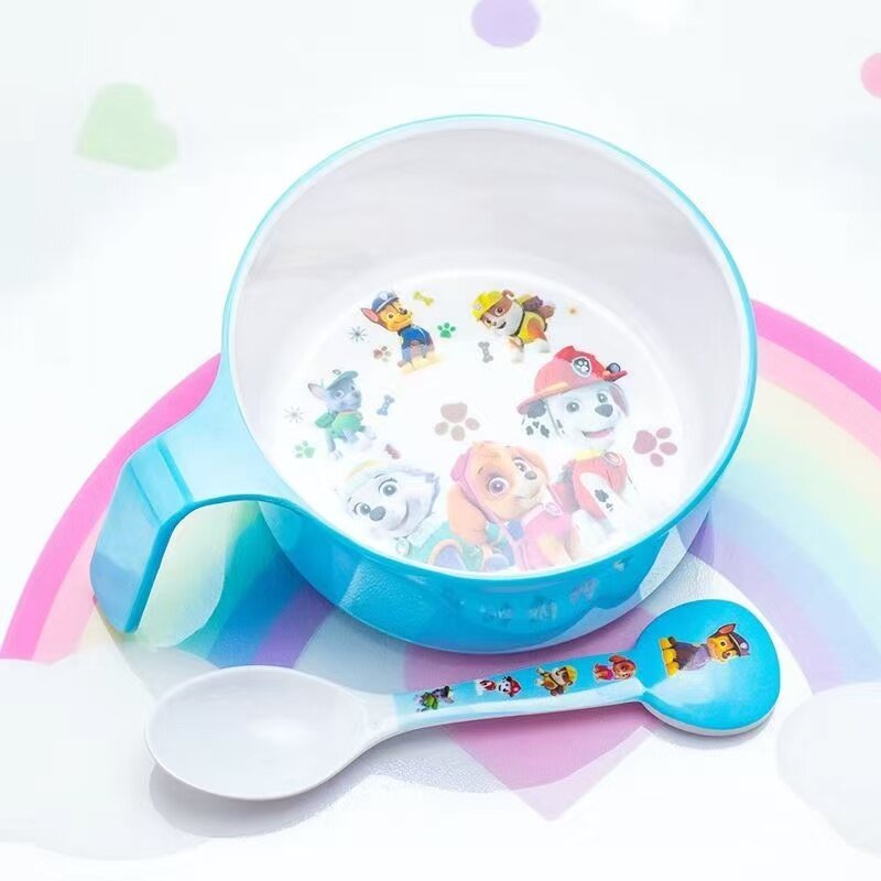 Детская миска для еды Sanrio из пищевого искусственного фарфора, прочная детская теплоизоляция и защита от ожогов, бытовая ручка, миска для супа с лапшой, посуда