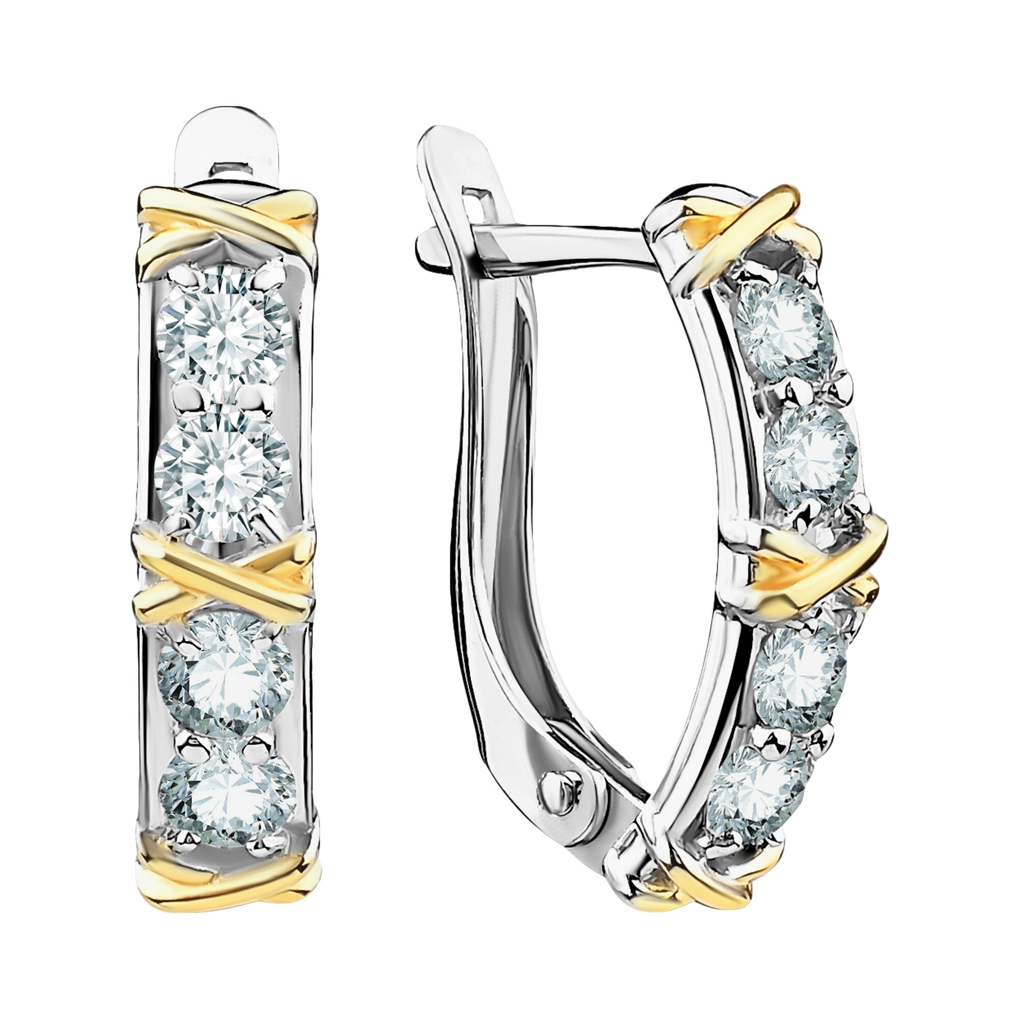 Серьги, серебро, 925 проба, родирование, фианит