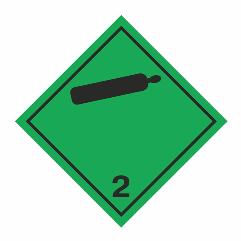 Наклейка (знак) Класс 2.2. Невоспламеняющиеся нетоксичные газы 300х300мм