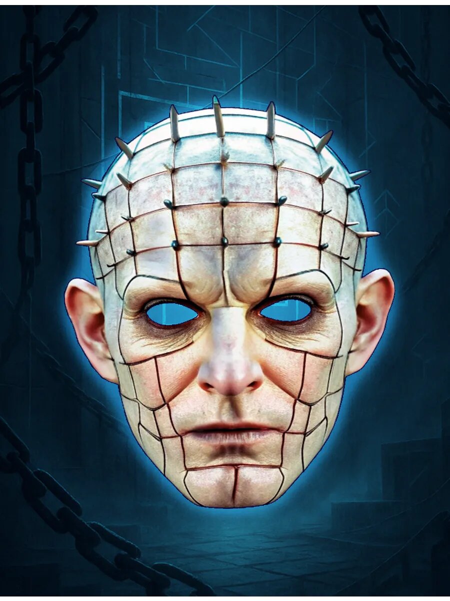 Карнавальная маска Восставший из ада, серый